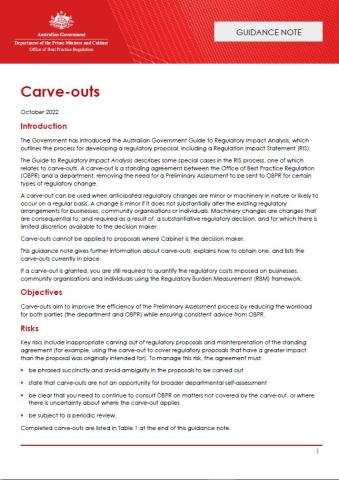 Carve-outs | The Office of Impact Analysis