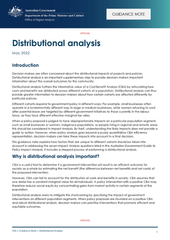 Distributional analysis | The Office of Impact Analysis